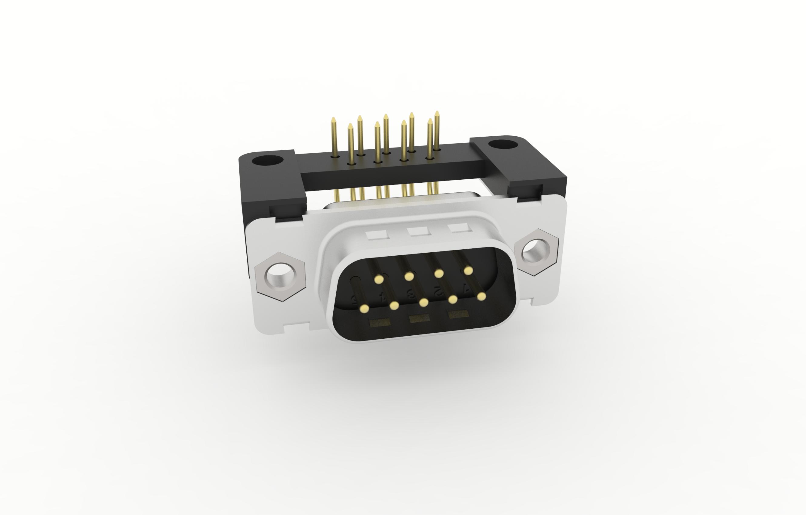 D-Sub Filter Connectors Soldered Angled With Grounding Bracket, Through ...