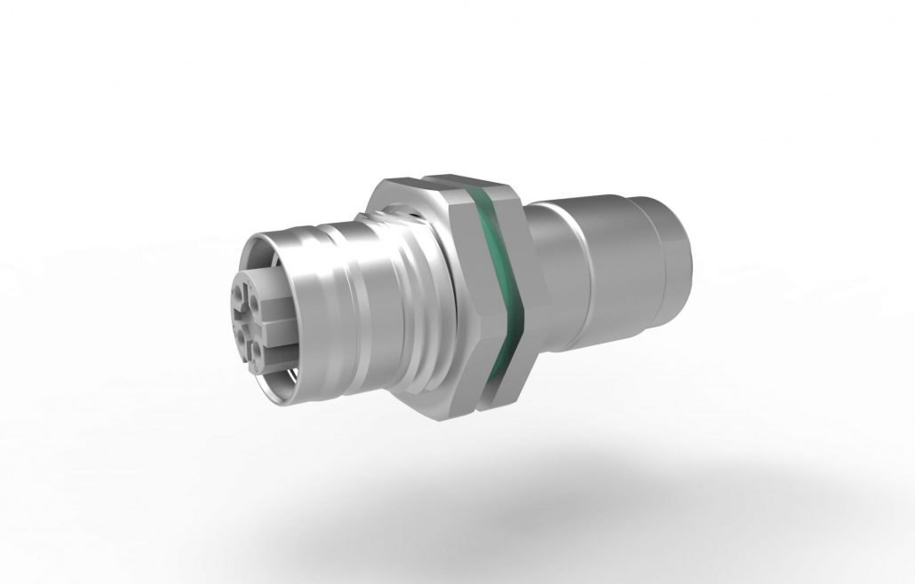 M12 Mini D Ethernet bulkhead Crimp KV